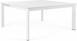 BIZZOTTO Ausziehbarer Tisch Konnor aus lackiertem Aluminium f&uuml;r Garten und Veranda 160 x 110/160 cm -Weiss