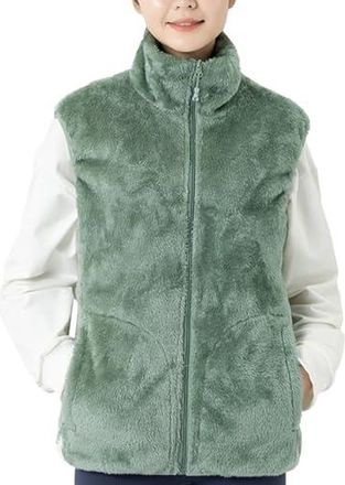 Generic Gilet chauffant pour femme, gilet chauffant l&eacute;ger, sans manches, gilet chauffant pour femme, vestes dhiver chauffantes pour randonn&eacute;e, camping, Vert, 