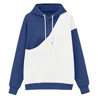 Generic Sweat &agrave; capuche unisexe 2026 avec poche pour petits et grands sweatshirts confortables avec poche avant pour et chats, bleu, XXL