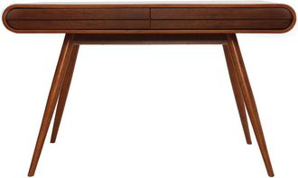 Miliboo Bureau avec rangements 2 tiroirs vintage bois foncé noyer L120 cm BJORG