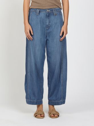Gang Loose-fit-Jeans GANG 94SINA CHINO, Damen, Gr. 27, N-Gr, blau (essential wash), Denim/Jeans, Obermaterial: 50% Baumwolle, 50% Modal, l&auml;ssig geschnitten
