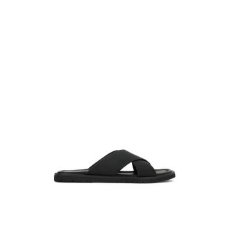 Kazar Lederschlappen mit gekreuzten Riemen - - Shoes - Herren - Schwarzk - 42 EU