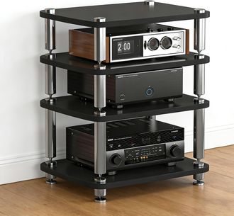 Generic HiFi Regal AV-Medienst&auml;nder mit 1-4 Ebenen, HiFi-Lautsprecherschrank mit Vibrationsd&auml;mpfung, Regal for Unterhaltungselektronik und Videospielkonsolen 