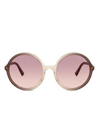 Miu Miu Eyewear lunettes de soleil &agrave; monture ronde - Marron