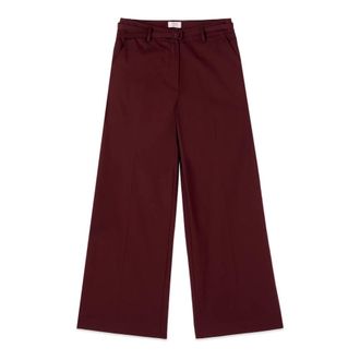Oltre Palazzo-Hose aus Baumwollmischung - - Trousers - Damen - Braun - XS