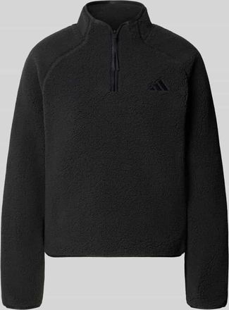 adidas Regular Fit Fleecejacke mit Troyerkragen