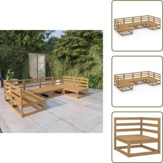 vidaXL 6-tlg. Garten-Lounge-Set Massivholz Kiefer - Gartensitzgruppe - Lounge Set - Gartenm&ouml;bel - Holztisch - Outdoor M&ouml;bel