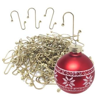 Com-Four 100x Crochets Premium pour décorations darbre de Noël - Crochets Doubles Robustes pour décorations darbre de Noël - Parfaits pour Les pendentifs décor