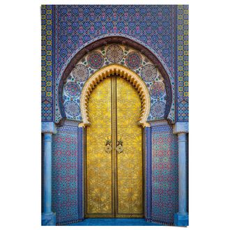 Reinders Poster, Goldene T&uuml;r, Wohnzimmer, Poster, Wanddeko, Room Decor, 150 gr. gl&auml;nzend Bilderdruckpapier, Blau, 91,5 x 61cm