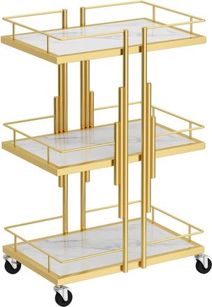 Generic K&uuml;chenwagen, 3-stufiger Rollwagen - platzsparende Aufbewahrungsl&ouml;sung f&uuml;r Salon, Zuhause und Hotel