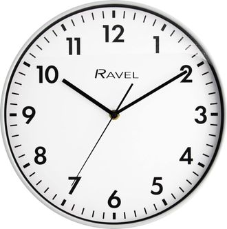 Ravel Moderne 30cm Wanduhr für Büro und Küche - Analog Quarz - RWC.30.4 - Weiß