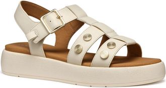 Geox Damen D CAMALEI E Flat Sandal, Papyrus, 36 EU
