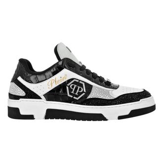 Philipp Plein unisex, Chaussures, Noir, Taille: 37 EU Low Top Baskets Mix Strass Cocco