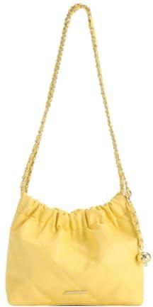 Generic Sac &agrave; bandouli&egrave;re matelass&eacute;, sac &agrave; bandouli&egrave;re tendance pour femme avec fil brod&eacute; en polyur&eacute;thane, jaune, 23.0*10.0*18.0