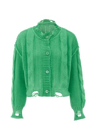 Mymo Strickjacke Damen grün