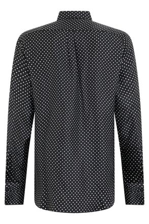 Dolce & Gabbana Mens Shirt Silk Twill, Black Polka Dot