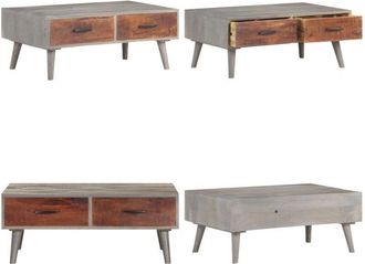 vidaXL Couchtisch Grau 100x60x40 cm Raues Mango-Massivholz - Couchtisch - Esszimmertisch - Wohnzimmertisch - Holzm&ouml;bel - Mangoholz Tisch - Home & Living