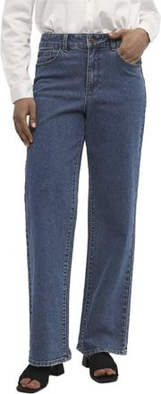 Object Damen Objmarina Mw Denim Jeans Noos Hose, Dark Blue Denim, L EU