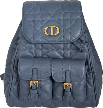 Dior Businesstaschen & Reisegep&auml;ck - Dior Medium Caro Backpack Denim blue Macrocannage - Gr. unisize - in Blau - f&uuml;r Damen