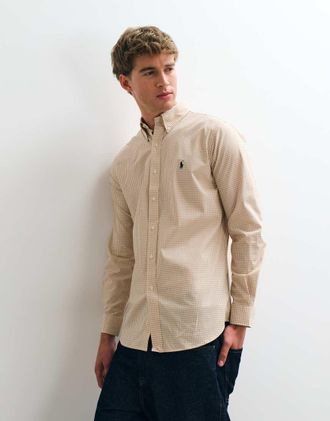 Polo Ralph Lauren chemise Sport &agrave; logo icon en blanc cass&eacute;