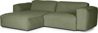 Studio Copenhagen home24 Ecksofa 1,5-Sitzer mit Longchair Gr&uuml;n Cordstoff Snor 260 x 71 x 173cm Longchair davorstehend links Modern