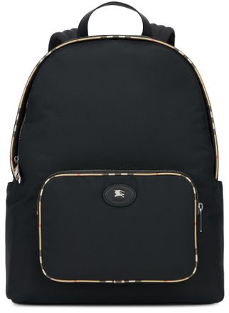 Burberry Mens Backpack With Tartan Details Black Polyester Backpacks