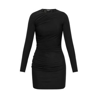 Dsquared2 Femme, Robes, Noir, Taille: 36 FR Mini-robe noire à manches longues
