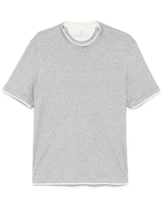 Brunello Cucinelli Meliertes T-Shirt - Grau
