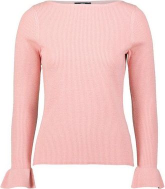 Zero Strickpullover Damen mit Volants am &Auml;rmel (1-tlg) Volant