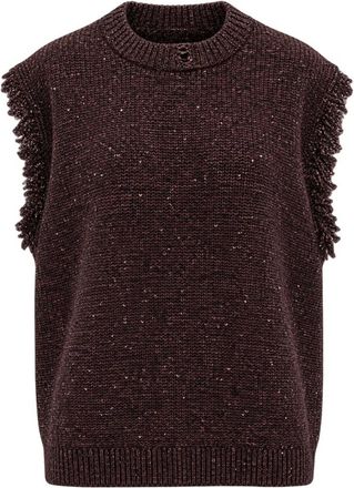 Akep Gilet Acrilico - Femme - Pulls - Brun - Taille: 42 FR