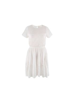 Band Of Outsiders White Lace Trimmed Chiffon Mini Dress Size XS