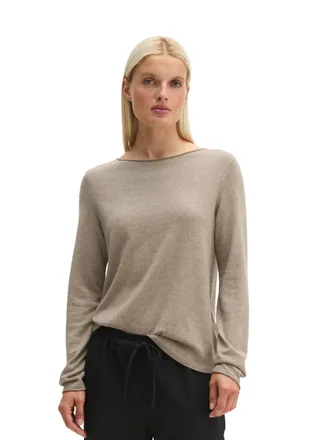 Marc O'Polo Strickpullover MARC OPOLO aus softem Schurwolle-Mix, Damen, Gr. XXL, beige (stone taupe melange), Obermaterial: 50% Schurwolle, 33% Viskose, 17% Polya