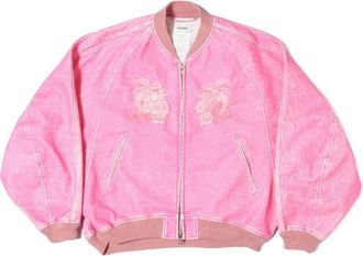 Doublet Beflockte Bomberjacke - Rosa