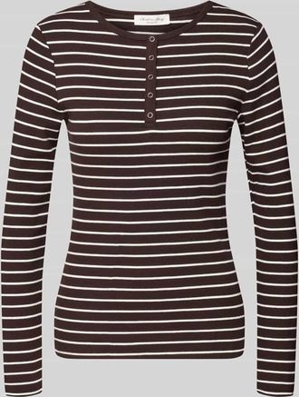 Christian Berg Slim Fit Langarmshirt aus Baumwoll-Mix mit kurzer Knopfleiste