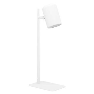 Eglo Lampe de chevet LED Ceppino, lampe de table minimaliste, lampe de bureau et de lecture en m&eacute;tal blanc, luminaire avec interrupteur, douille GU10