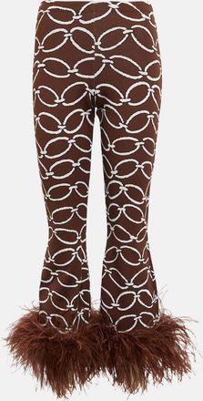 Valentino Bedruckte Hose mit Federn