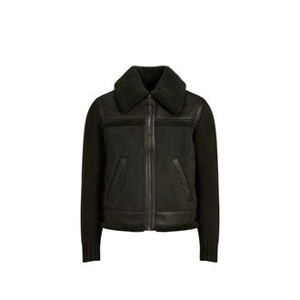 Mackage Veste col classique en cuir et laine