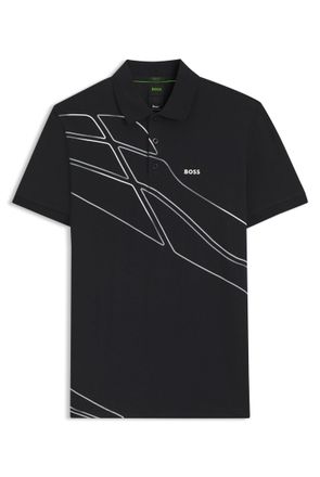 BOSS Herren Paddy 3 IN Paddy Poloshirt aus Baumwoll-Mix mit Artwork Dunkelblau402 M