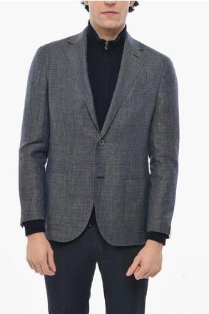 Corneliani Half-Lined Single Breasted GATE Wool Blend Blazer With Patch Gr&ouml;&szlig;e 52