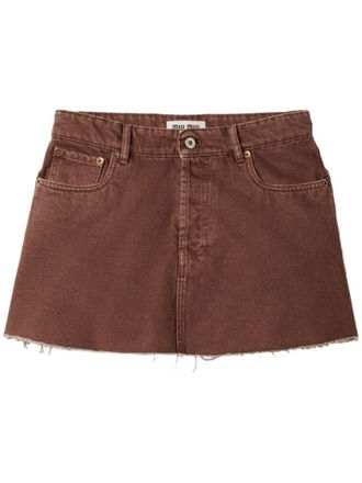 Miu Miu Bull Jeans-Minirock - Braun