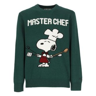 Saint Barth Homme, Pulls, Vert, Taille: M Pull en Laine M&eacute;lang&eacute;e Vert Col Ras du Cou