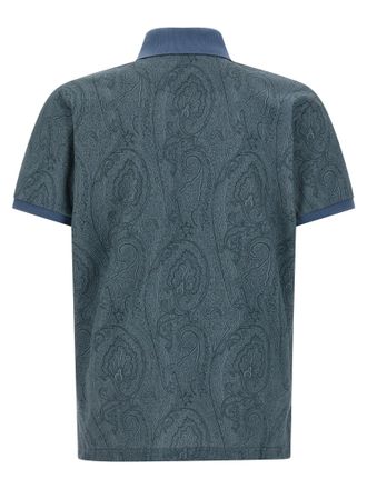 Etro Mens Blue Cotton Polo Shirt