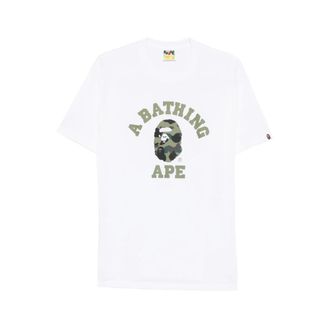 A Bathing Ape Logo Print T-Shirt mit Rundhalsausschnitt - - Tops - Herren - Wei&szlig; - 2XL
