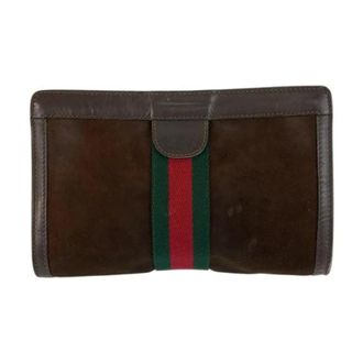 Gucci Sac pochette en cuir Pre-owned - Femme - Pre-owned - Brun - Taille: ONE Size
