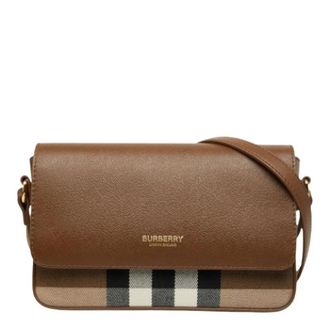 Burberry Pre-owned Nova Check Leder Canvas Umh&auml;ngetasche - - Pre-owned - Damen - Braun - ONE SIZE