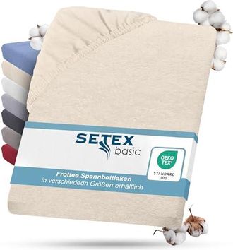 Setex Setex - Frottier Bettlaken mit Gummizug kuschelig weich - Frottier Spannbettlaken aus 80% Baumwolle, 20% Polyester mit rundum Spanngummi - Bettwäsche 