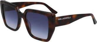 Karl Lagerfeld Femme, Accessoires, Brun, Taille: 52 MM Lunettes de soleil rectangulaires