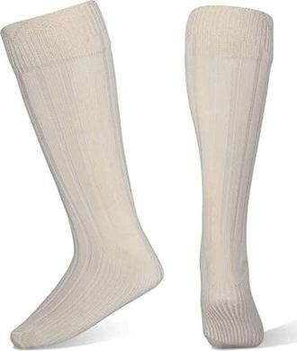 Hamilton Kilts Chaussettes de kilt écossais traditionnelles Highland pour homme, crème, L