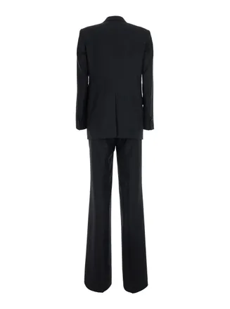 Tagliatore Womens Double-Breasted Suit Black Trouser Suits