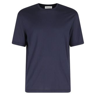 Roberto Collina Girocollo MC - - Tops - Herren - Blau - S